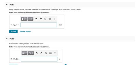Solved Using The Bohr Model Calculate The Speed Of The