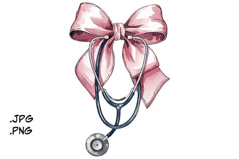 Stethoscope Pink Bow Graphic By Joanna Redesiuk · Creative Fabrica