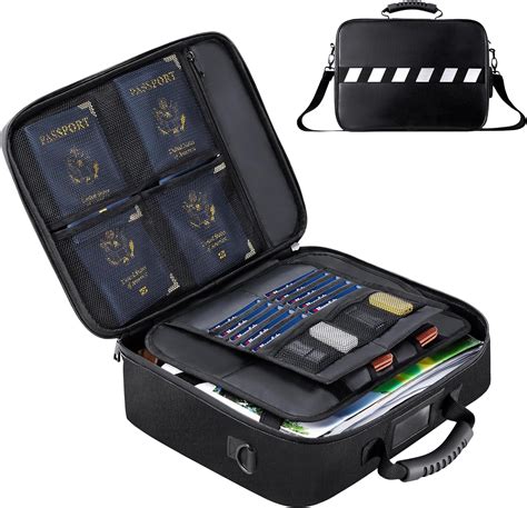 Golkcurx Fireproof Document Bag With Lock 14 2 X 10 6 X 4 Inch Fireproof Document