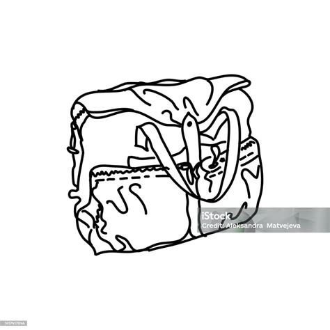 여행을위한 벡터 여행 가방 가방 또는 배낭 다양한 종류의 수하물 여행 가방 및 가방이 선형 스타일로 손으로 그려집니다 광고