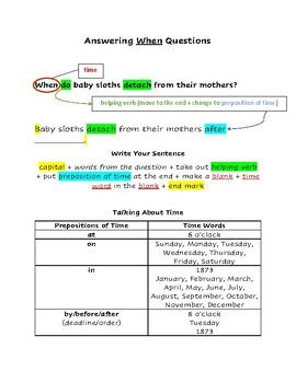Answering Basic Questions Anchor Charts And Learning Progression