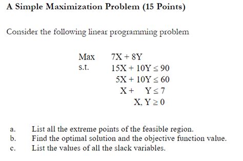 Solved Consider The Following Linear Programming Problem Chegg