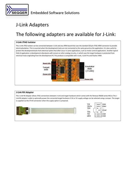J Link 9 Pin Cortex M Adapter Pinout