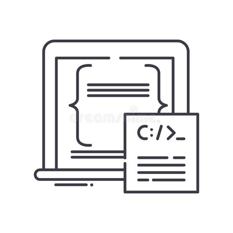 Coding Concept Icon Linear Isolated Illustration Thin Line Vector Web Design Sign Outline