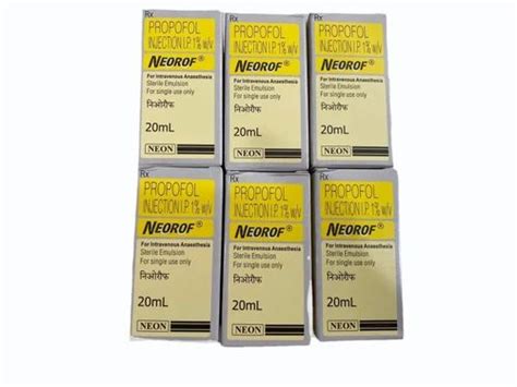 Propofol Injection Neorof 20ml At ₹ 55 Vial Injectable Products