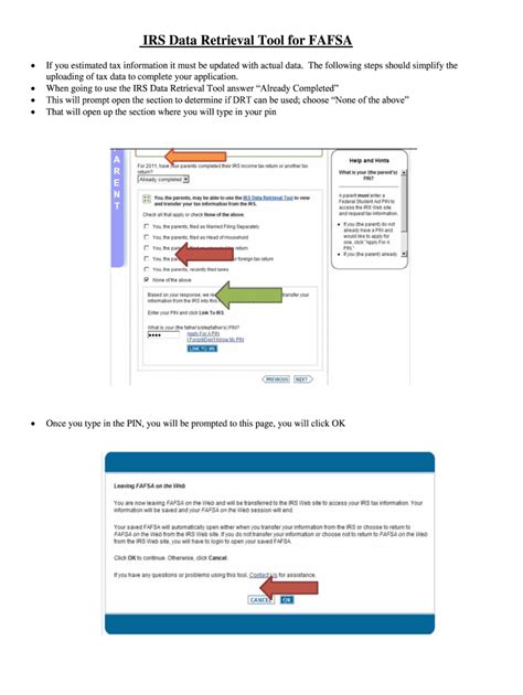 Fillable Online Irs Data Retrieval Tool For Fafsa Fax Email Print Pdffiller