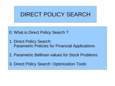 direct policy search ppt