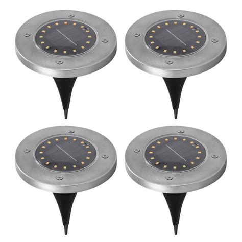 Солнечные фонари 4 шт 16 светодиодных дисковых фонарей на солнечных батареях белый свет