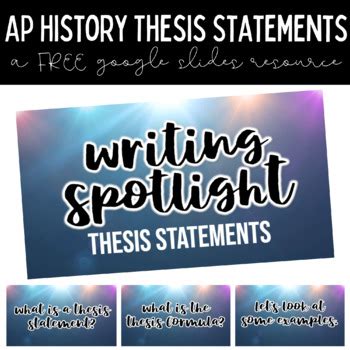FREE AP History How To Write A Thesis Statement Slideshow TpT