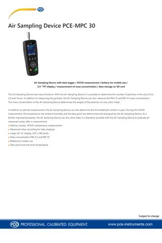 Pce Instruments Particle Counter Device Pce Mpc 30 At Rs 130800 In Dhanbad