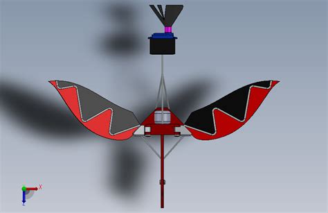 一种基于多传动齿轮的扑翼鸟设计 SOLIDWORKS 2017 模型图纸下载 懒石网