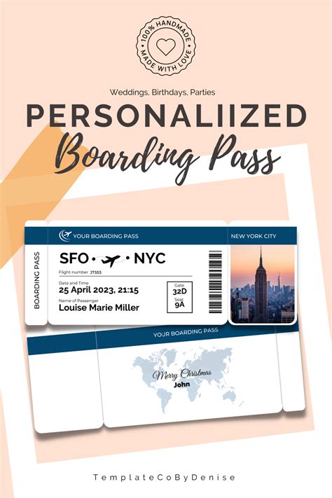 Personalized Boarding Pass Template Artofit