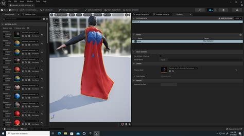cloth simulation goes straight through physics asset in ue5 r
