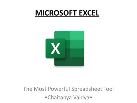 Microsoft Excel Presentation Bsc Nu Pptx