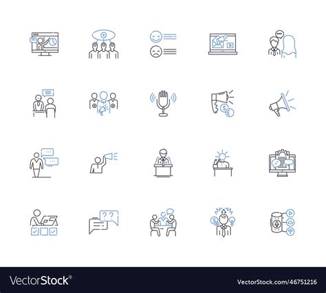 Speech Outline Icons Collection Speaking Oratory Vector Image