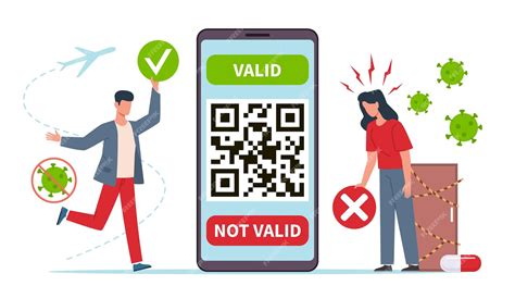 Premium Vector Valid Quick Response Code Vaccinated People And Huge