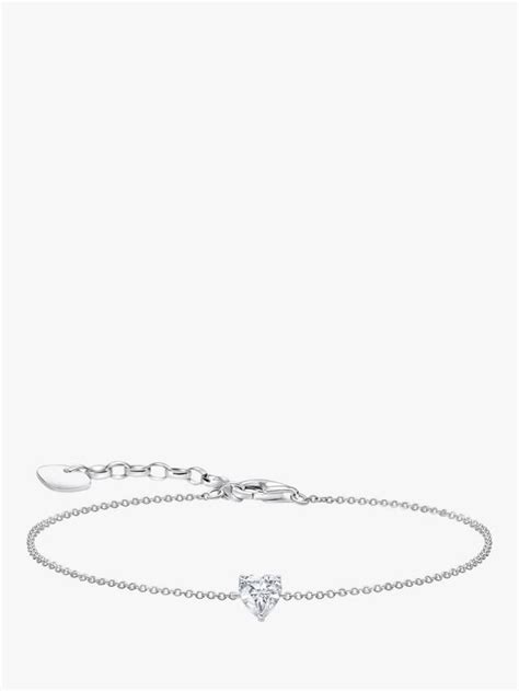 Thomas Sabo Essentials Cubic Zirconia Heart Chain Bracelet