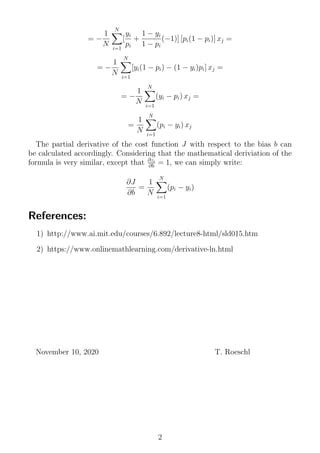 The Partial Derivative Of The Binary Cross Entropy Loss Function Pdf