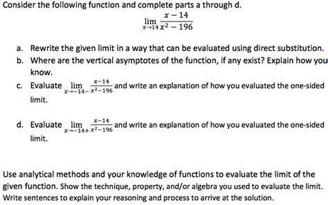 Solved Determine The Following Limit Show The Technique Or Chegg