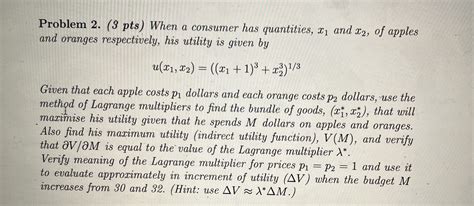 solved problem 2 3 ﻿pts ﻿when a consumer has quantities