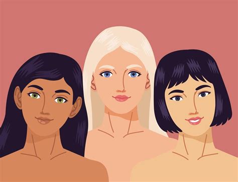 Premium Vector Diversity Women Group Naked Characters