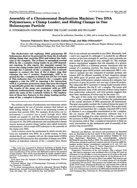 Pdf Assembly Of A Chromosomal Replication Machine Two Dna