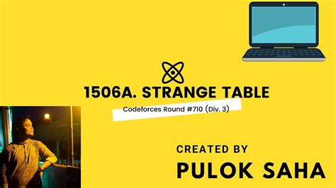 1506a Strange Table Codeforces Round 710 Div 3bangla Tutorial