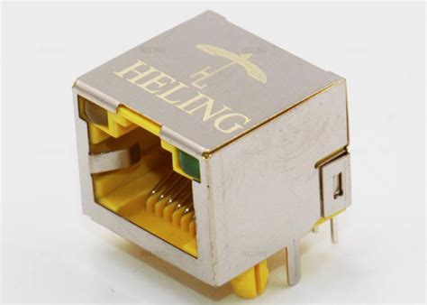 Ethernet Router Through Hole Pcb Connector Brass Shielded Built In Led Indicator