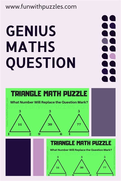 Genius Triangle Logic Maths Puzzle Question Math Questions Maths