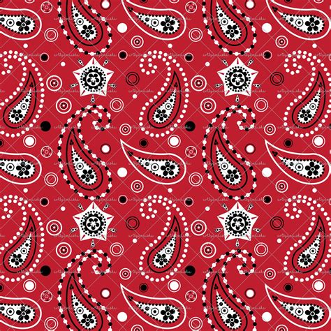 Red Paisley Bandana Pattern
