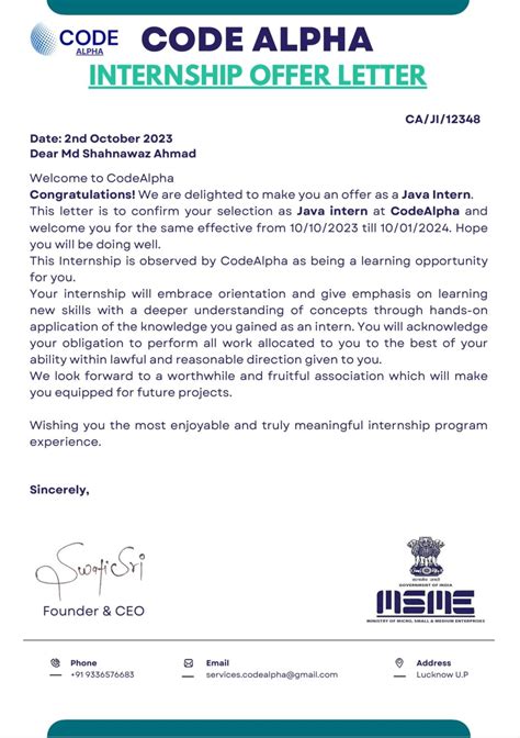 Md Shahnawaz Ahmad On Linkedin Codealpha Java Internship Intern 13 Comments