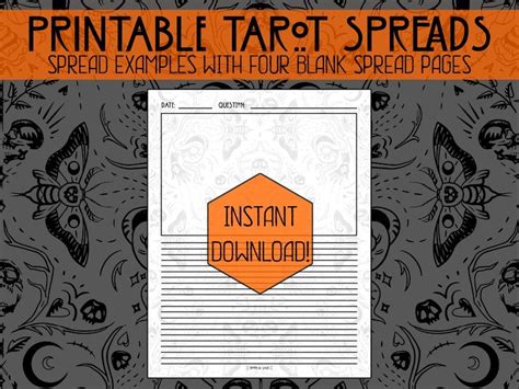 Printable Tarot Spread Inserts Three Five Card And Celtic Cross