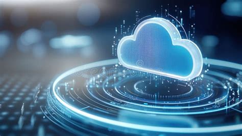 Digital Transformation Concept Cloud Computing With Glowing Digital Cloud And Futuristic