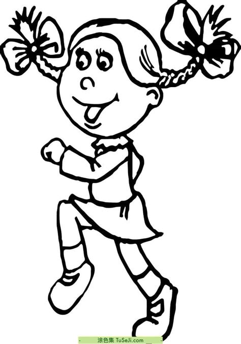 10张辛苦跑步头发飞扬的胖乎乎的小男生卡通儿童涂色简笔画！ 涂色集，涂色画打印大图