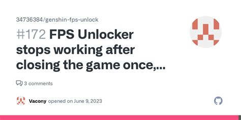 fps unlocker stops working after closing the game once requires reboot