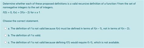 Solved Determine Whether Each Of These Proposed Definitions