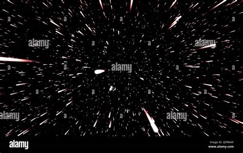 Slow Motion Jump In Outer Space Motion Moving Lines In Cosmic Stream On Black Background