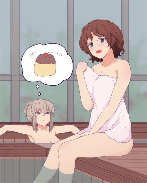 Zannen Hero Akaboshi Koume Itsumi Erika Girls Und Panzer Girls Bath Bathing Blue Eyes