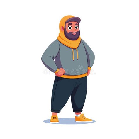Cartoon Man In Hoodie And Sweatpants Illustration Casual Streetwear