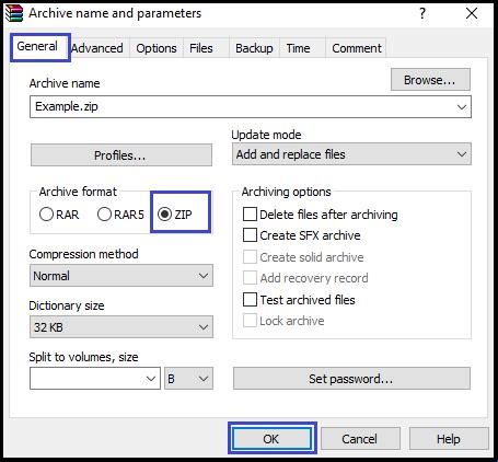 Convert RAR To ZIP Files Using WinRAR