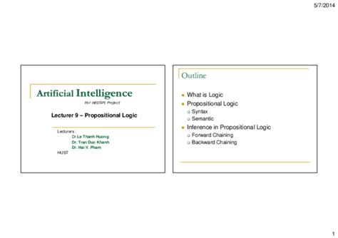 Pdf Lecture 9 Propositional Logic