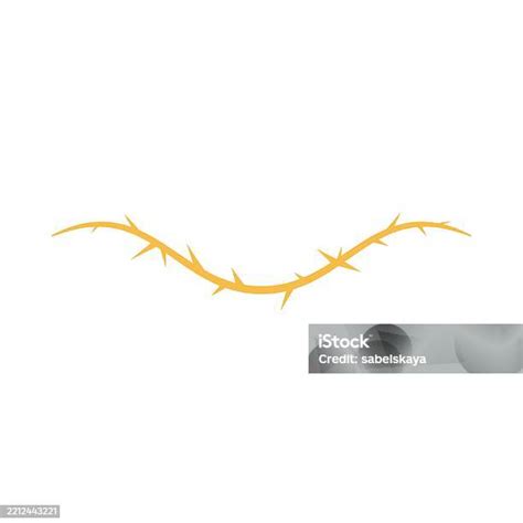 철조망 벡터 가시 파동 오렌지 라인 미늘 곱슬 녹슨 스트라이프 스파이크와 덩굴 식물 줄기 고딕 요소 절연 0명에 대한 스톡 벡터 아트 및 기타 이미지 Istock