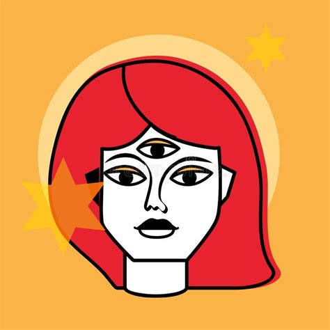 Girl Third Eye Stock Vector Illustration Of Psychic 211580237