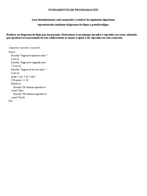 Fundamentos De Progrmación New Pdf Algoritmos