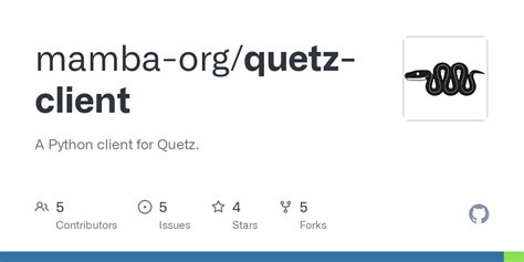 Github Mamba Orgquetz Client A Python Client For Quetz