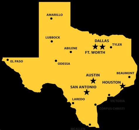 Download Texas Major Cities Map