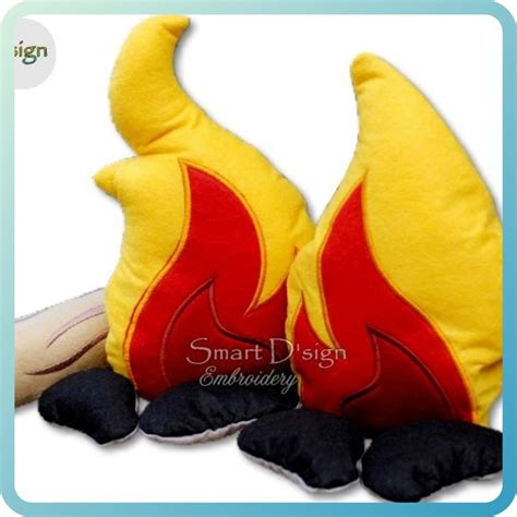 Ith Felt Camp Fire Stuffie Set Machine Embroidery Design Smart Dsign