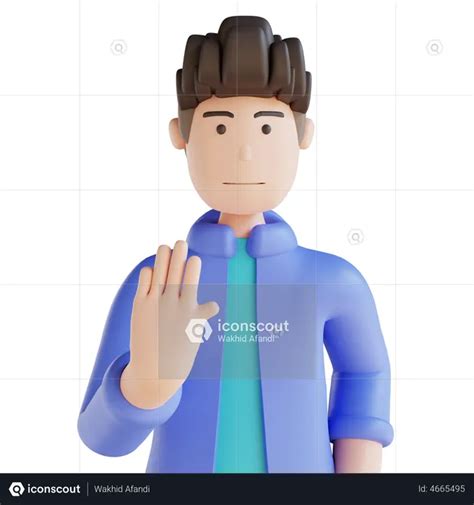 Boy Showing Stop Hand Gesture 3d Illustration Free Download People 3d Illustrations Iconscout