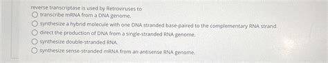 solved reverse transcriptase is used by retroviruses