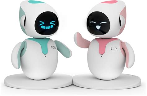 Jp Eilik 子供と大人のためのかわいいロボットペット、自宅や職場での完璧なインタラクティブなコンパニオン、女の子と男の子へのユニークなギフト ブルー ピンクの